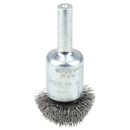 Weiler 1" Circular Flared Crimped Wire End Brush .008" Steel Fill 10034 | Zoro